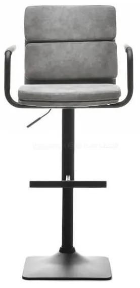 design4life Barová židlička NOVE otočná, vintage šedá-černá