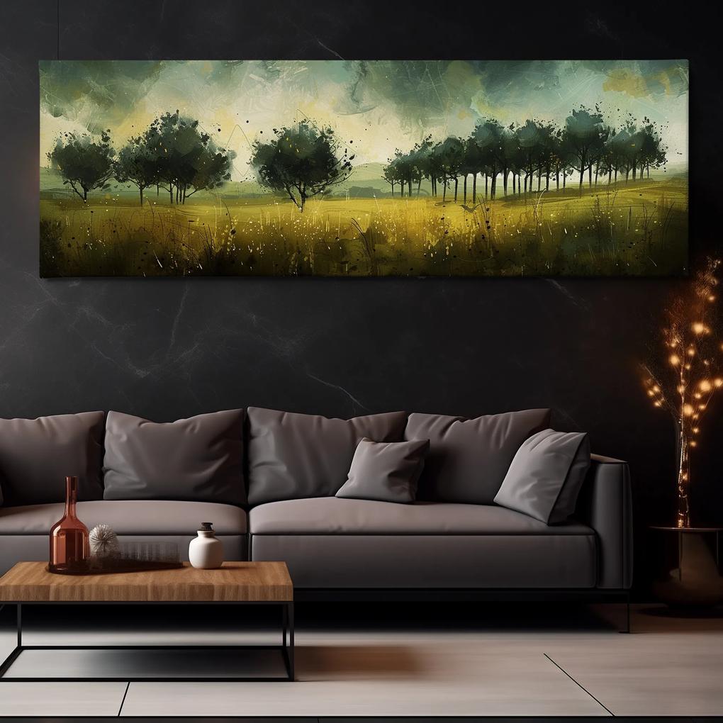 Obraz na plátně - Stromy čekají silnou bouřku FeelHappy.cz Velikost obrazu: 180 x 60 cm