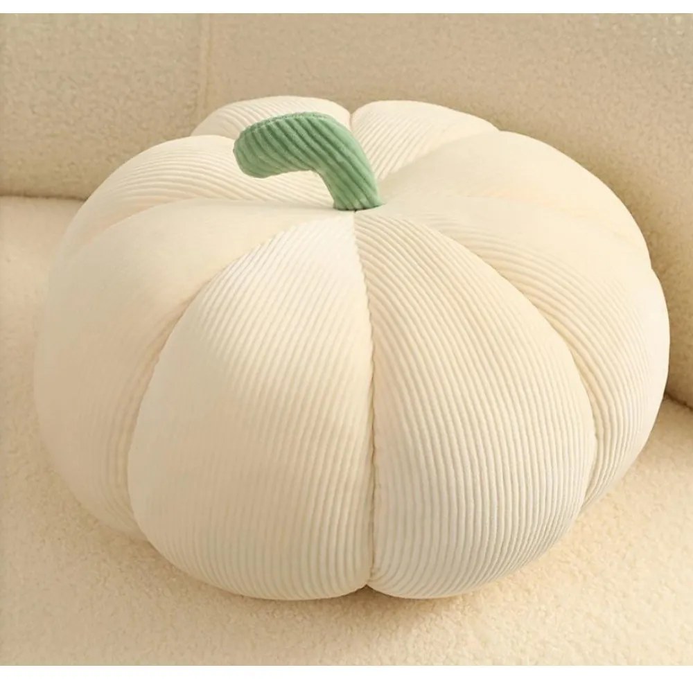 Dekorační polštář ve tvaru dýně PUMPKIN 18 cm, krémový