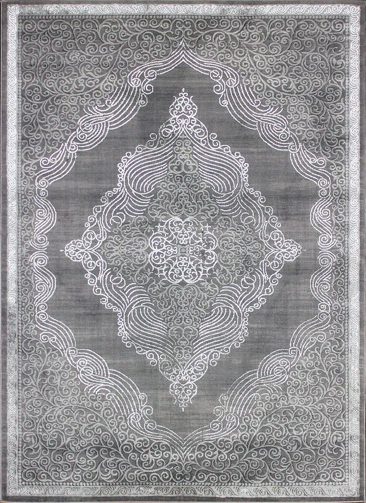 BE Koberec Elite 3935 GREY - šedý obdélníkový Rozměr: 60x100 cm