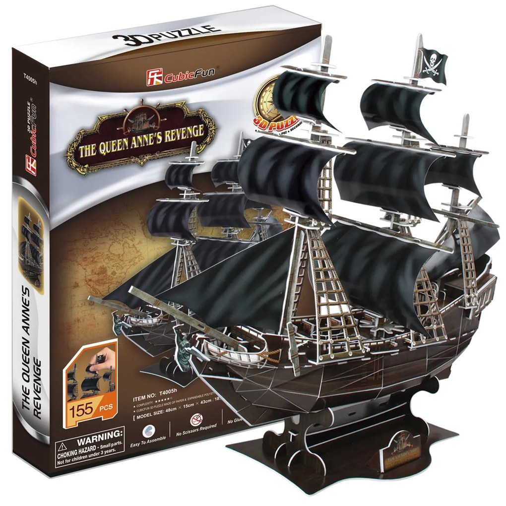 CubicFun - Puzzle 3D The Queen Anne's Revenge - 155 dílků