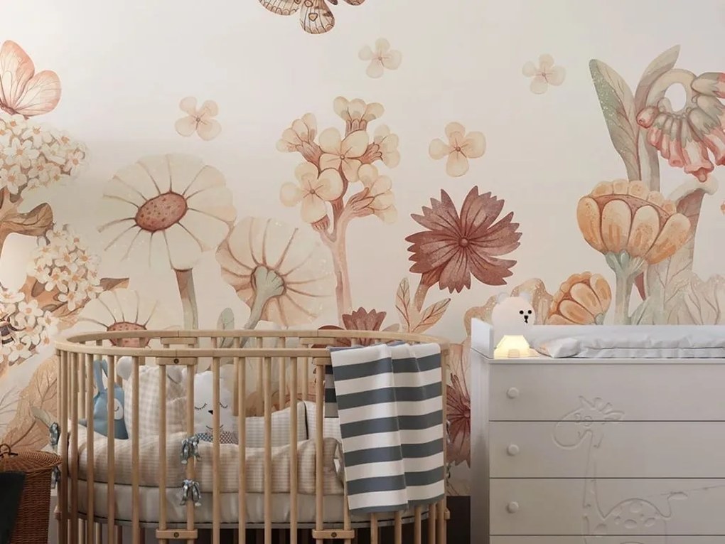 Velkoplošná tapeta mural LUČNÍ KVÍTÍ do dětského pokoje