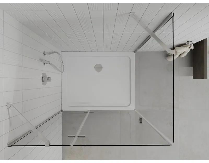 Mexen Roma sprchový kout s otočnými dveřmi 100 x 70 cm, Průhledné, Chromovaná + sprchová vanička Flat - 854-100-070-01-00-4010