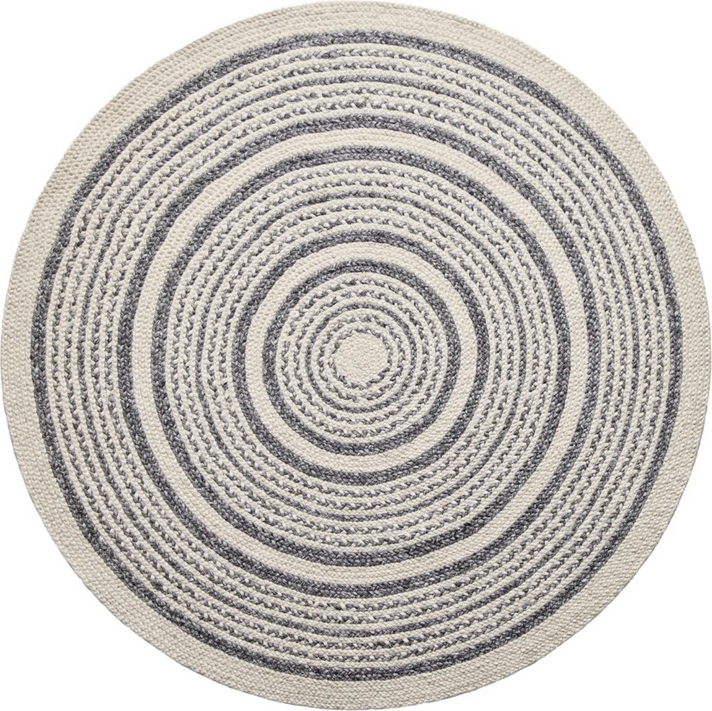 Diamond Carpets India, Ručně vázaný kusový koberec Soma SM04 Silver Black kruh, 180x180 (průměr) kruh, béžová, chodba / předsíň