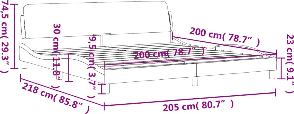 vidaXL Rám postele s čelem 200x200 cm umělá kůže [373258] Barva: Černá