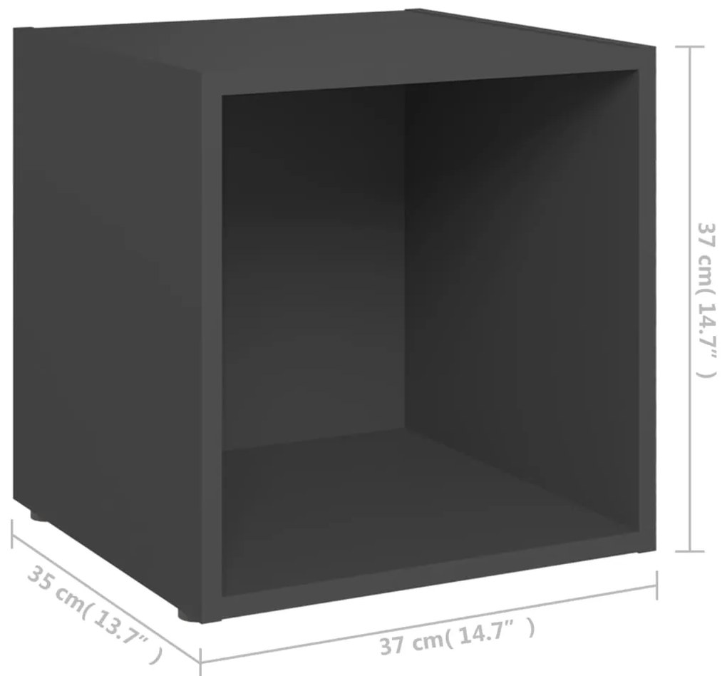 vidaXL Marketos TV stolky 4 ks šedé 37 x 35 x 37 cm kompozitní dřevo