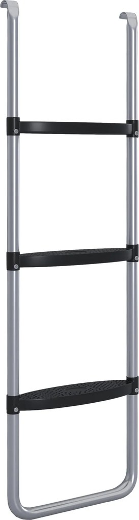 SPORTNOW Ocelový Trampolínový Žebřík 3 nebo 2 Kroky s Širokými Stupni a 2 Háky, Nosnost 120 kg, 110x32 cm, Stříbrný