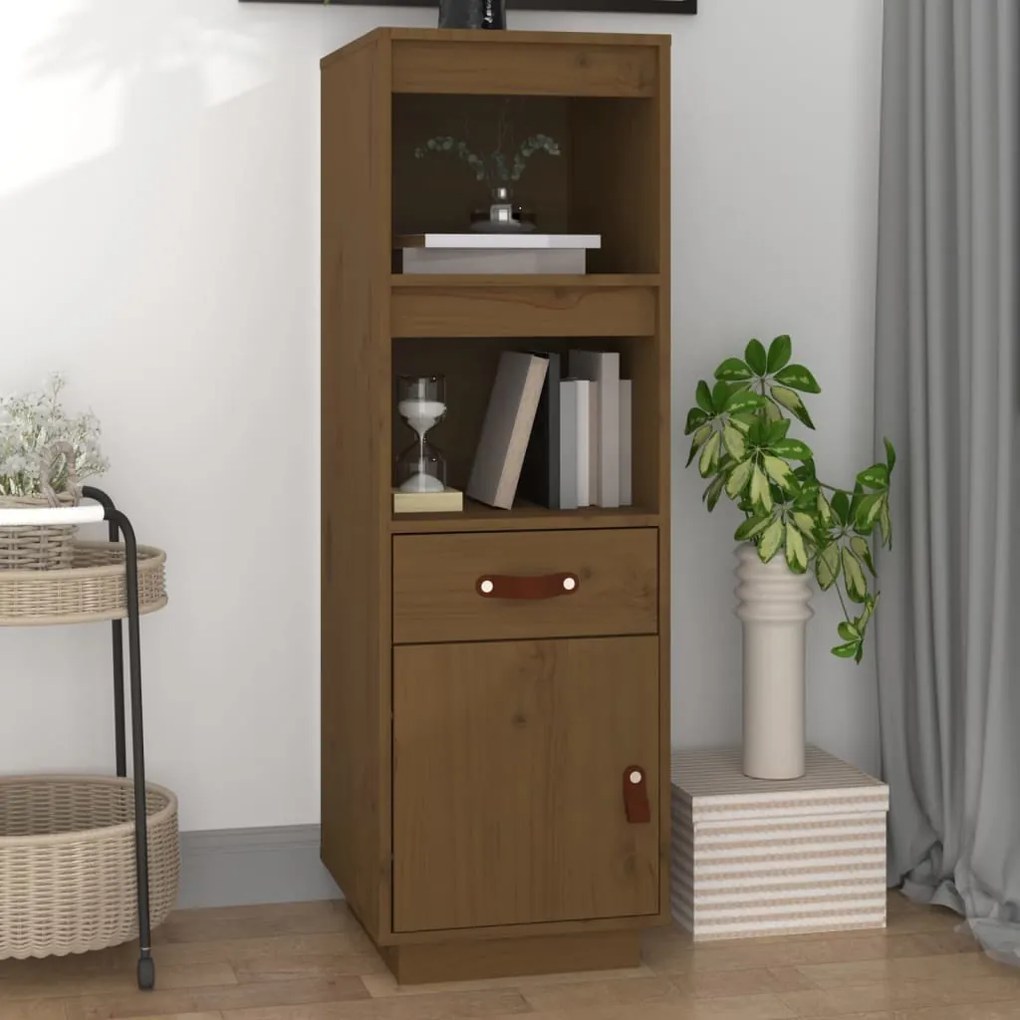 vidaXL Skříň highboard 34x40x108,5 cm masivní borové dřevo [820153] Barva: Černá