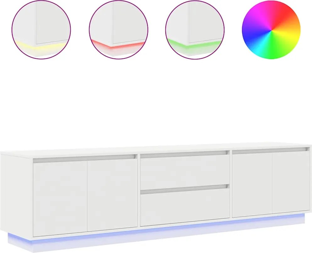 TV skříňka s LED osvětlením bílá 193,5x41x50 cm 3328435
