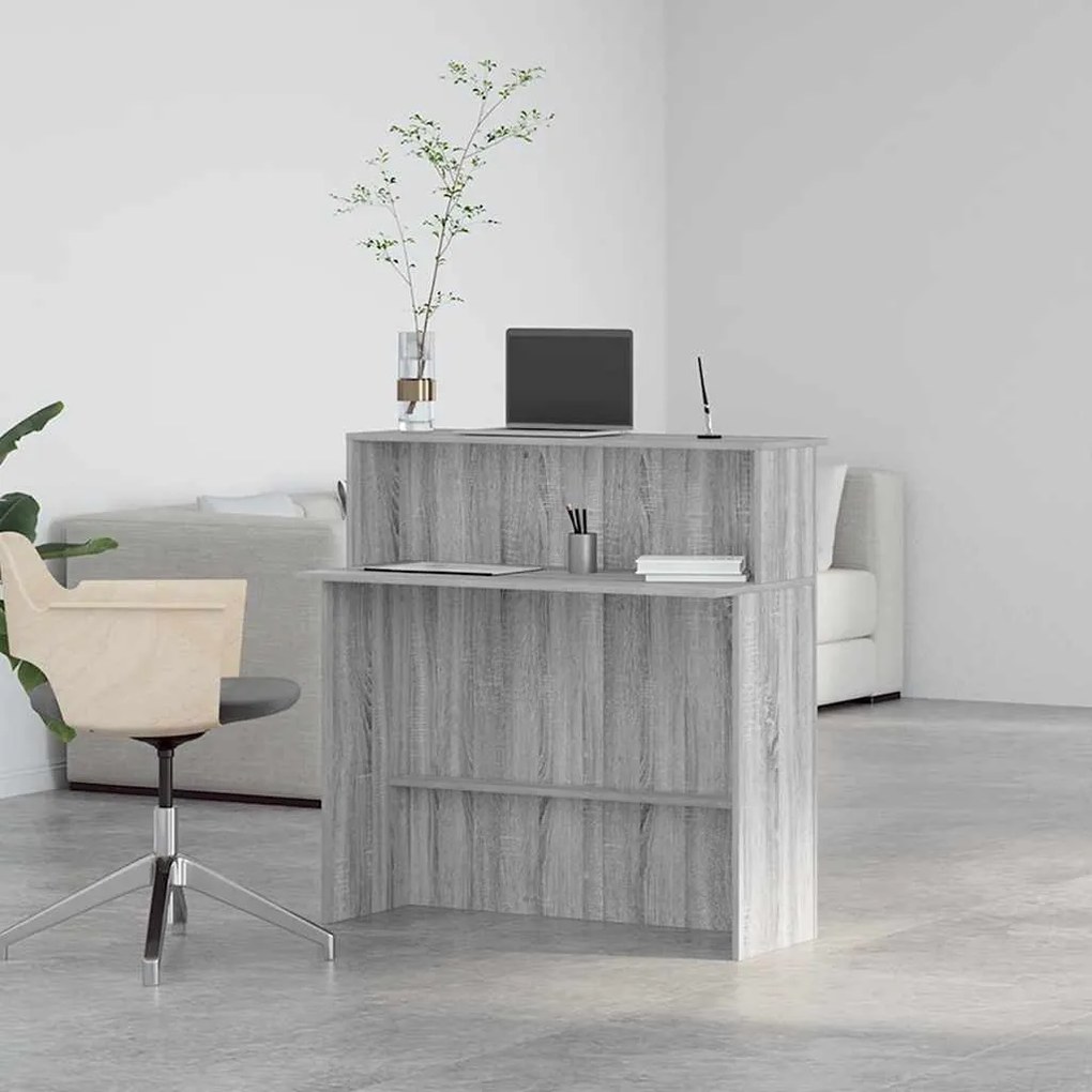 vidaXL Recepční stůl 100x50x103,5 cm kompozitní dřevo [859029] Barva: Černá