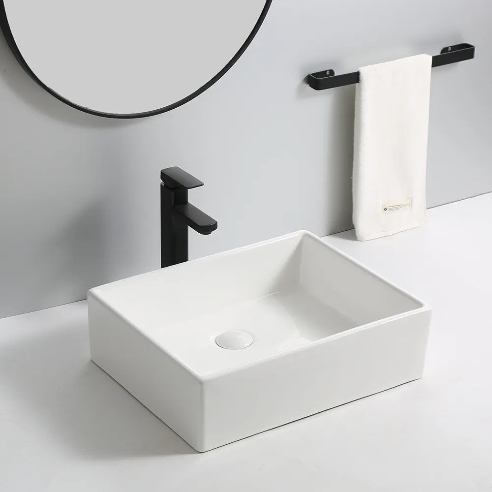 Erga Elsa, umyvadlo na desku 500x395x140 mm, bílá lesklá, ERG-V03-9506-WH