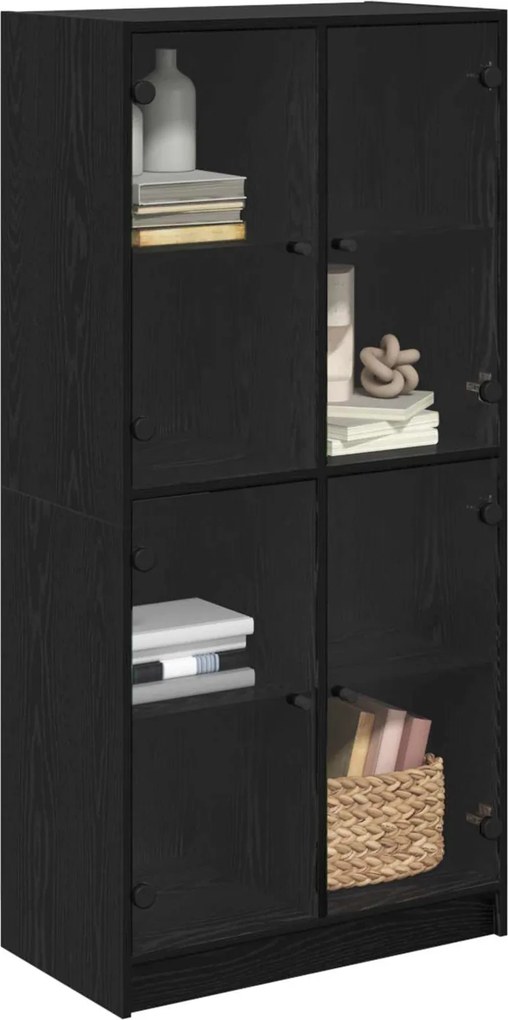 Vysoký bufet Černý dub 68 x 37 x 142 cm Kompozitní dřevo 3402631
