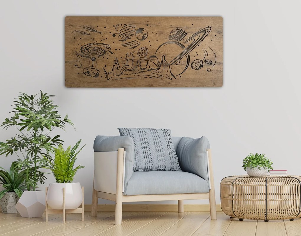 Li-Go "Malý princ" světelný obraz 230V 110x50 cm provedení povrchu: dub světlý