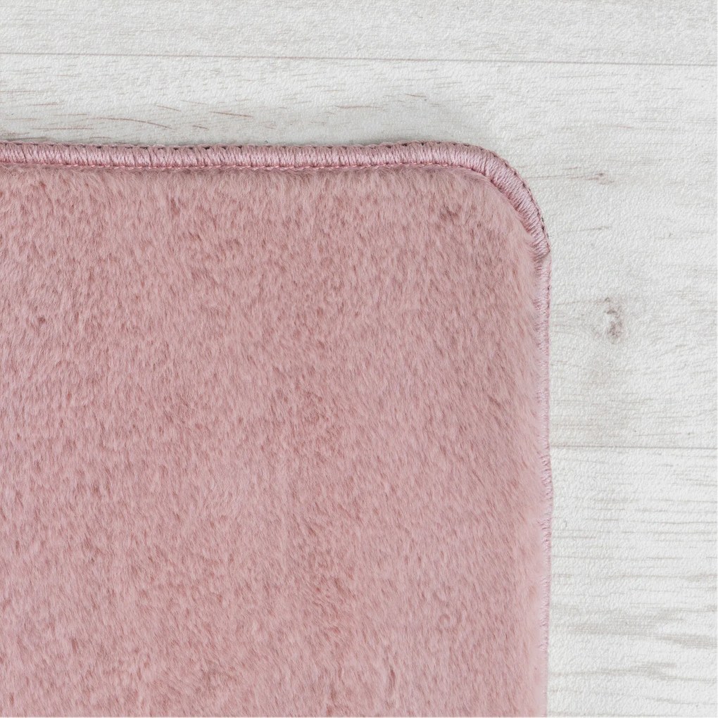 Ayyildiz, Kusový koberec Joy 1400 rose kruh, 200x200 (průměr) kruh, růžová, chodba / předsíň