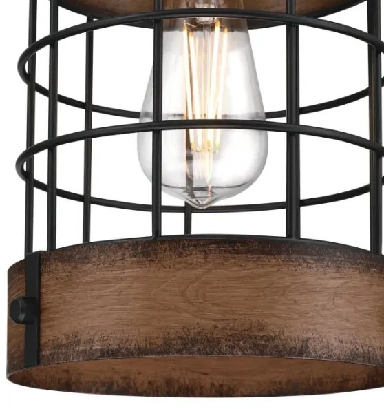 Westinghouse 61179 - Lustr na lanku LANGSTON 1xE27/60W/230V pr. 19 cm barnwood