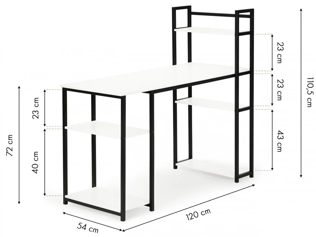 Počítačový stůl Lof bílý