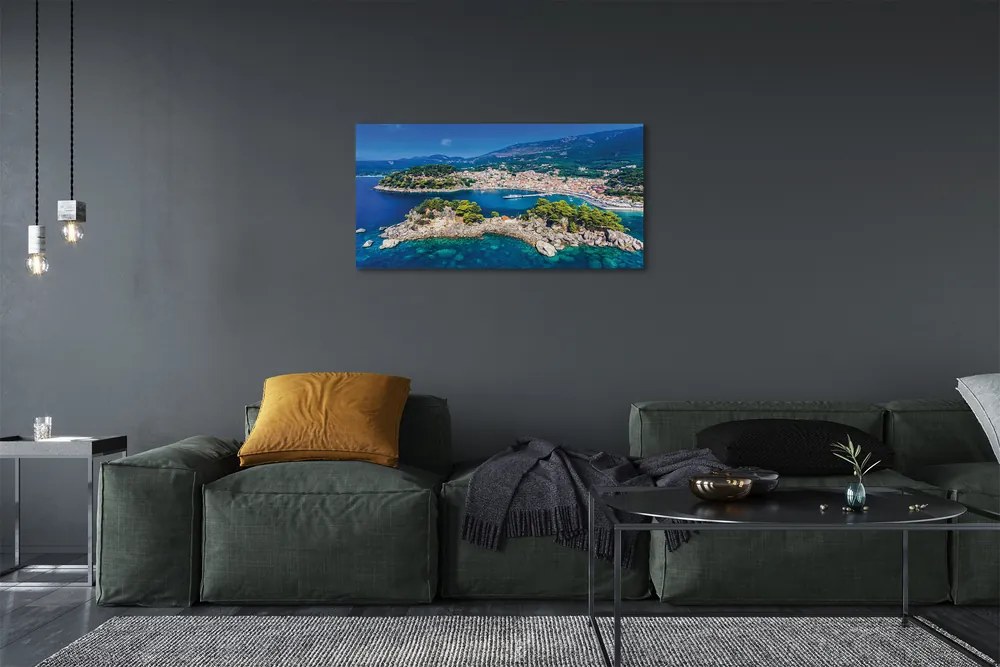 Obrazy na plátně Řecko Panorama moře město 100x50 cm