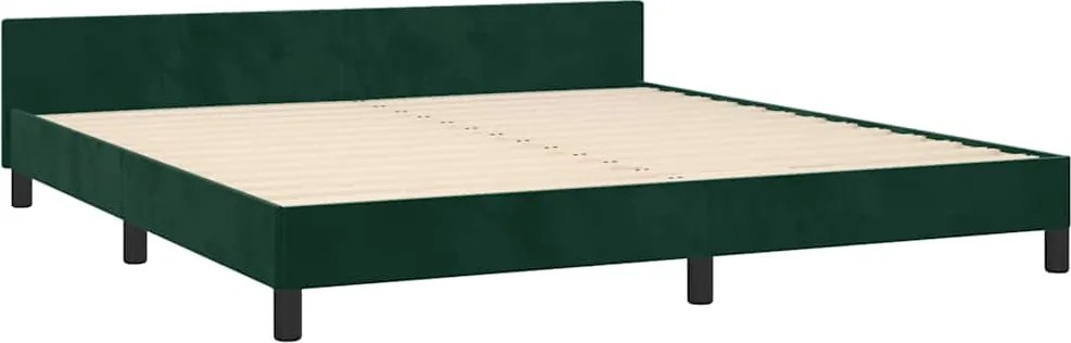 Rám postele bez matrace tmavě zelená 160 x 200 cm samet 3125644
