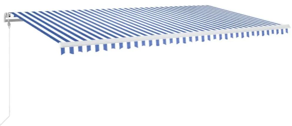 Automatická zatahovací markýza 600 x 350 cm modrobílá,  3069046