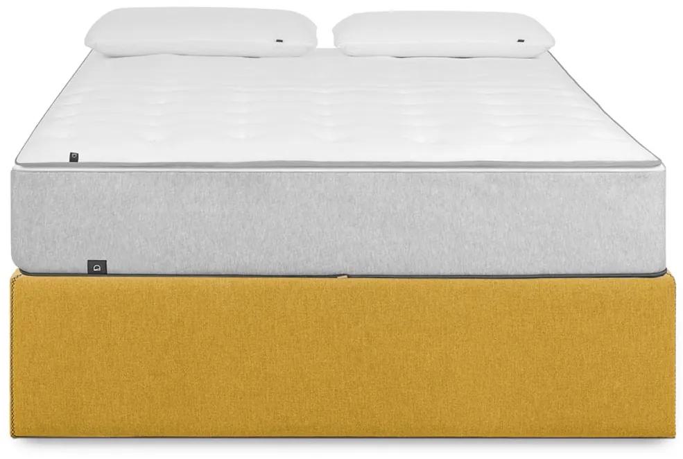 Hořčicově žlutá čalouněná postel LaForma Matters 140x190 cm