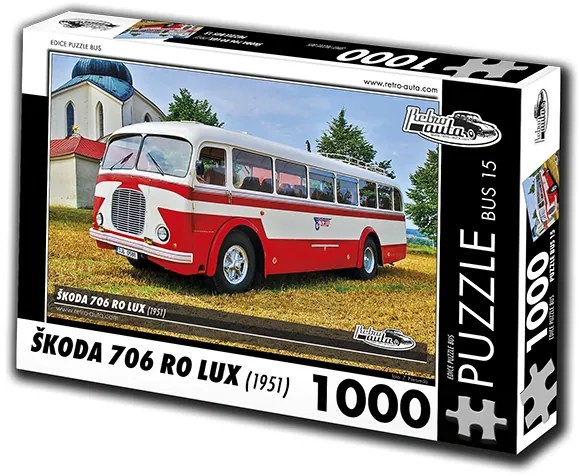 Retro-auta puzzle bus č.15 škoda 706 ro lux (1951) 1000 dílků