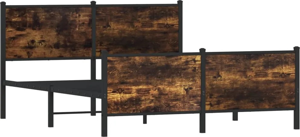 Kovový rám postele bez matrace kouřový dub 140 x 190 cm 3301351
