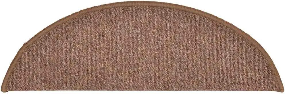 Kobercové nášlapy na schody 15 ks hnědé 56 x 17 x 3 cm 322366
