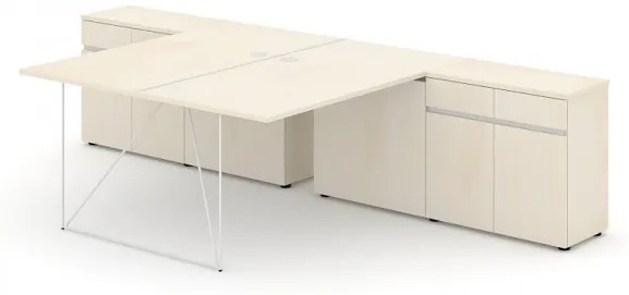 NARBUTAS - Dvoumístný pracovní stůl AIR se skříňkami 160x320 cm
