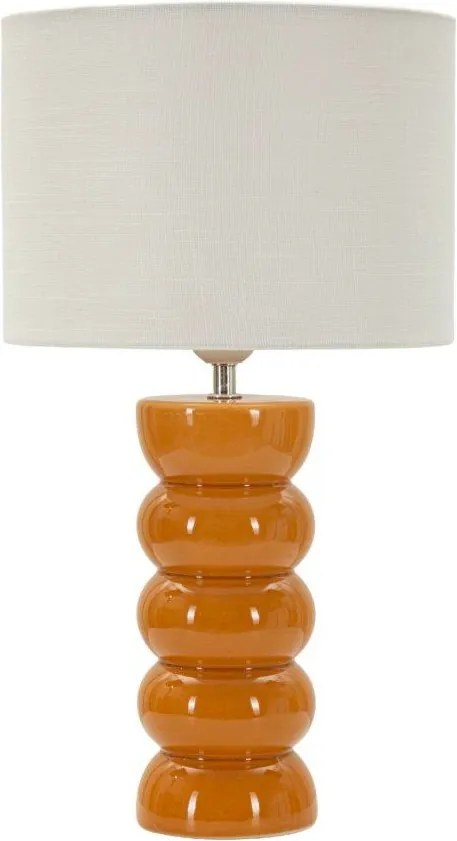 Keramická stolní lampa v hořčicové barvě/bílá s textilním stínidlem (výška 46 cm) Torr – Mauro Ferretti