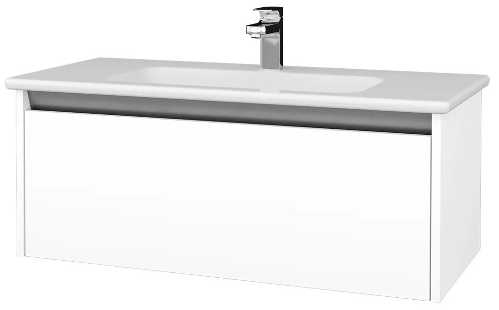 Dřevojas Koupelnová skříň BONO SZZ 100 (umyvadlo Euphoria) Varianta: N01 Bílá lesk / D01 Beton
