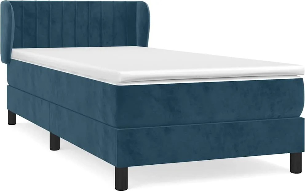 Box spring postel s matrací tmavě modrá 80 x 200 cm samet 3127581