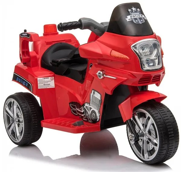 Goleto Dětská elektrická motorka POLICE | červená