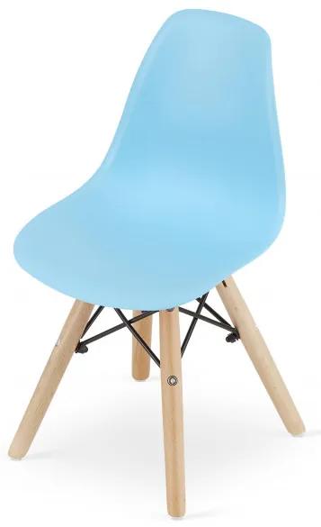 Jídelní židle ZUBI - modrá (hnědé nohy)