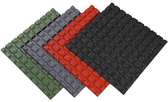 Černá gumová dlaždice (V30/R15) - délka 50 cm, šířka 50 cm a výška 3 cm