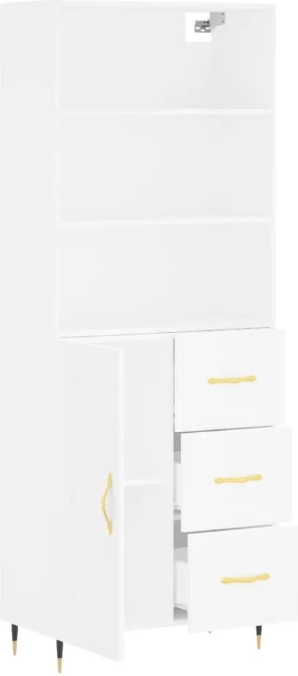 Skříň highboard bílá 69,5 x 34 x 180 cm kompozitní dřevo 3189997