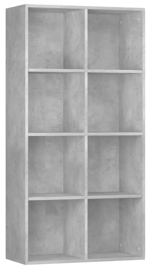 Knihovna/příborník betonově šedá 66 x 30 x 130 cm dřevotříska