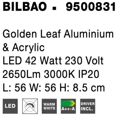 LED stropní svítidlo Bilbao 56 zlaté