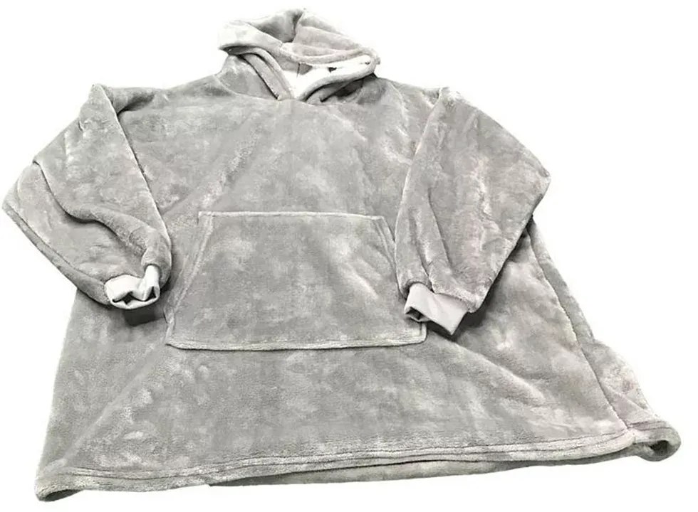 VERK Deka s rukávy a kapucí Huggle Hoodie - šedá