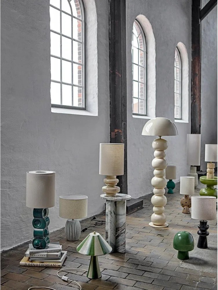 Zelená/krémová keramická stolní lampa s textilním stínidlem (výška 68 cm) Brady – Bloomingville
