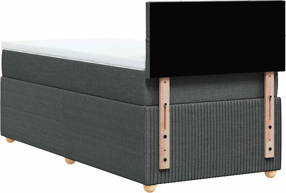 Box spring postel s matrací tmavě šedá 90x200 cm textil 3287340
