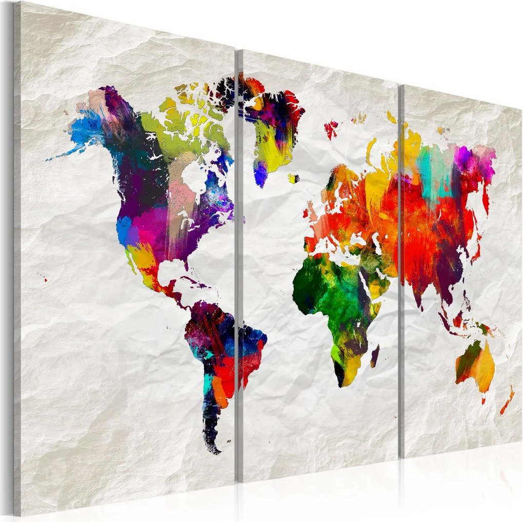 Murando DeLuxe Vícedílný obraz - barevná mapka Velikost: 150x100 cm
