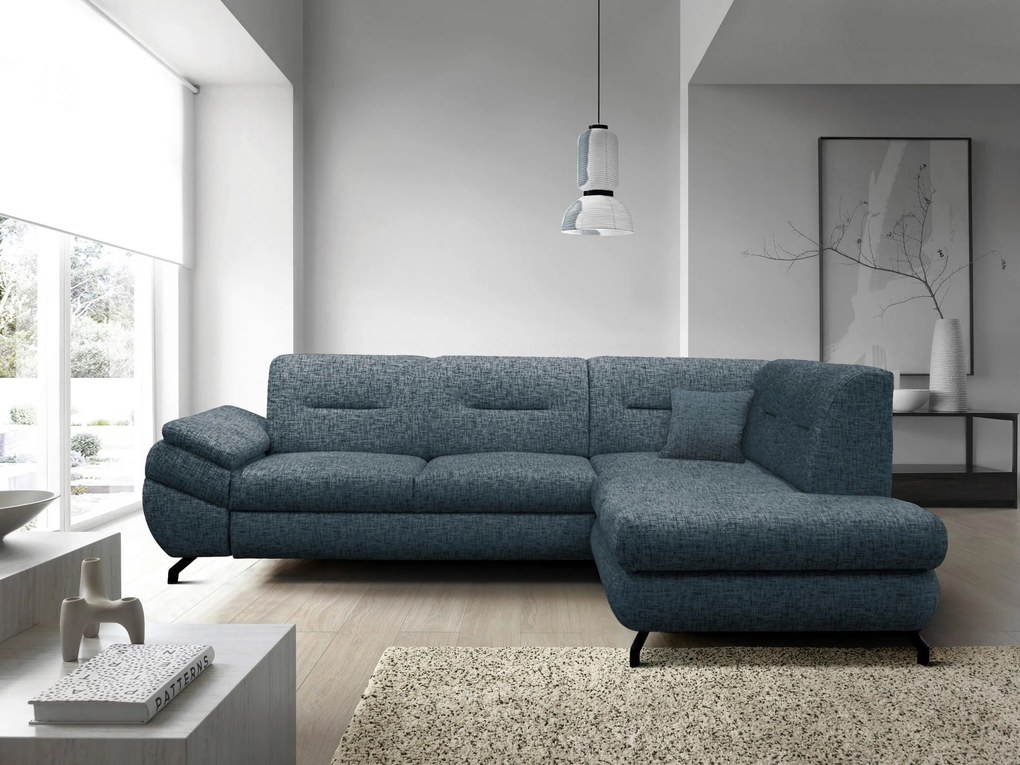 XXXLutz ROHOVÁ SEDAČKA, textil, modrá MID.YOU - Sedací soupravy - 001574006916