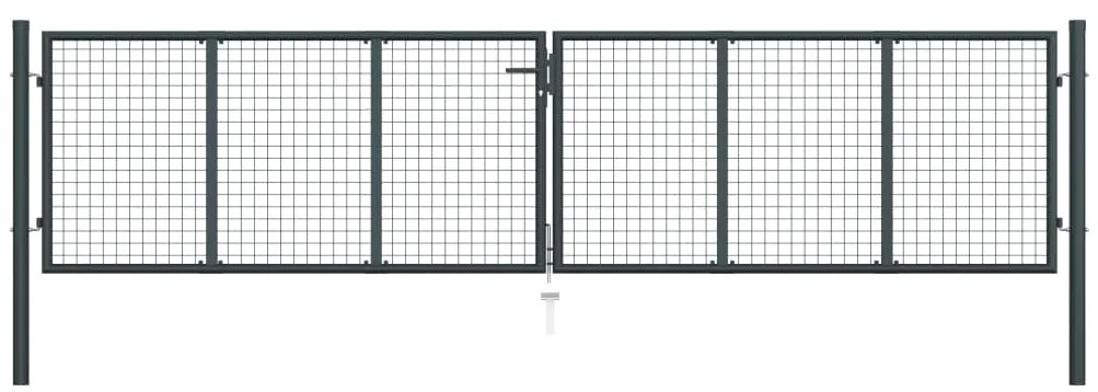 vidaXL Marketos Pletivá zahradní branka pozinkovaná ocel 400 x 75 cm šedá