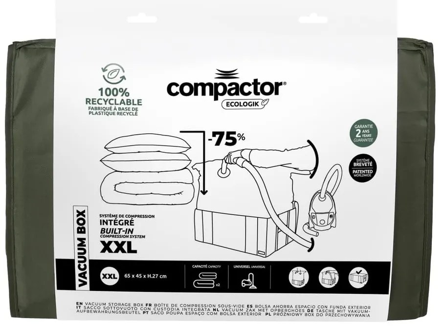 Vakuový látkový úložný box na oblečení 65x45x27 cm Ecologik – Compactor