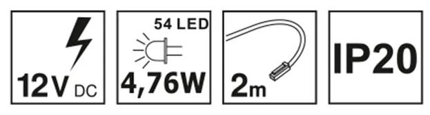 BPS-koupelny LED osvětlení zrcadla Aero LED 45 12V SET, chrom