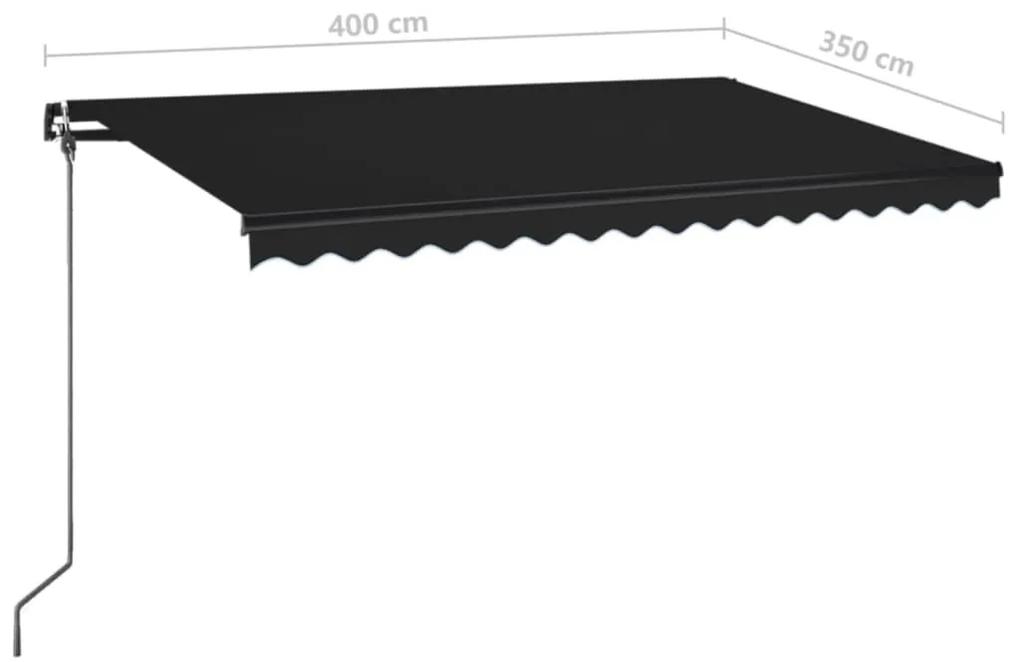 vidaXL Ručně zatahovací markýza 400 x 350 cm antracitová