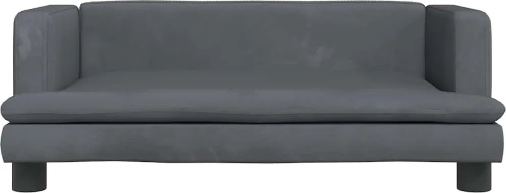 Pelíšek pro psy tmavě šedý 80 x 45 x 30 cm samet 171896