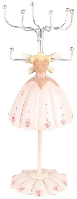 Růžový stojánek na šperky šaty Princess - Ø 7*19 cm