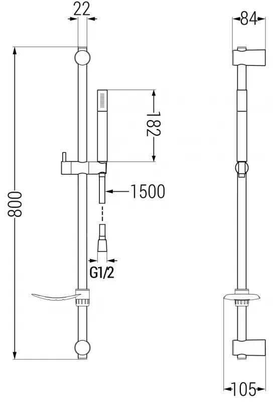 Mexen DF70 posuvný sprchový set, Zlatorůžová - 785704582-60