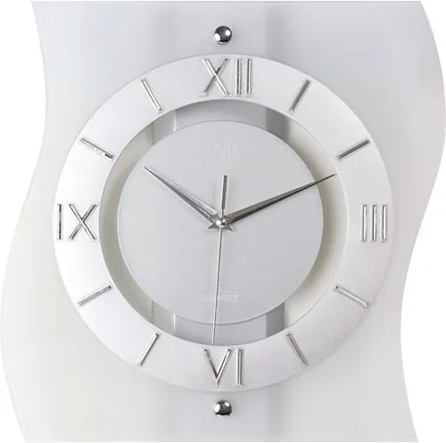 Luxusní skleněné nástěnné hodiny JVD N11 vlnka